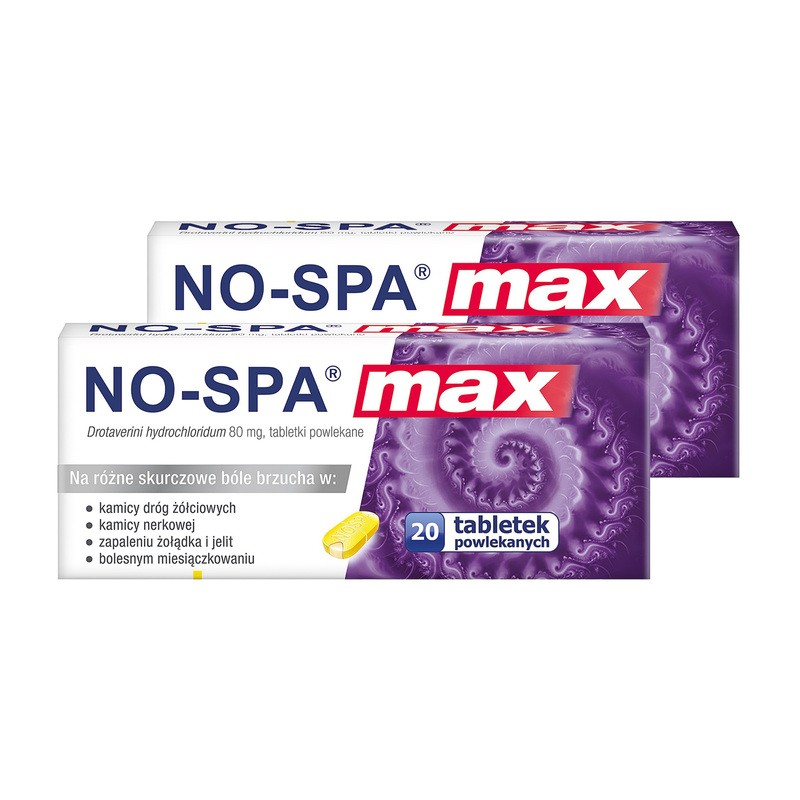 Zestaw 2x No-Spa Max, 80 mg, tabl. powl. 20 szt. - Portal DOZ.pl