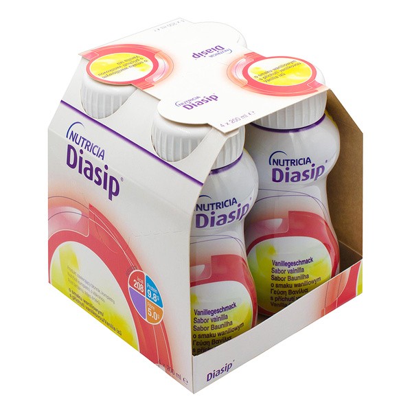 Diasip, płyn o smaku waniliowym, 4 x 200 ml