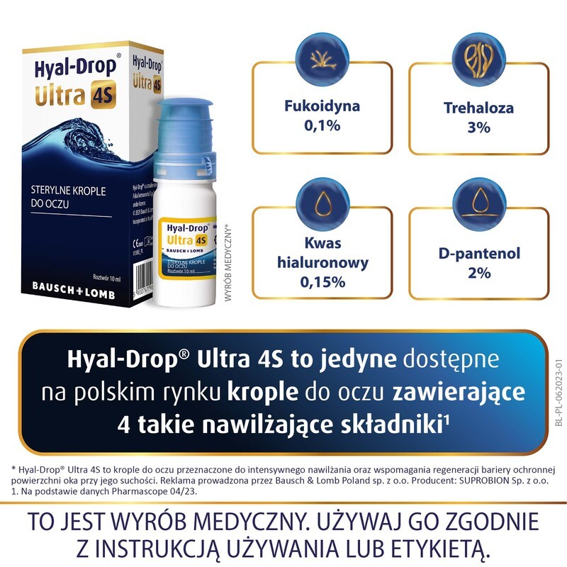 Hyal-Drop Ultra 4S, krople do oczu, 10 ml