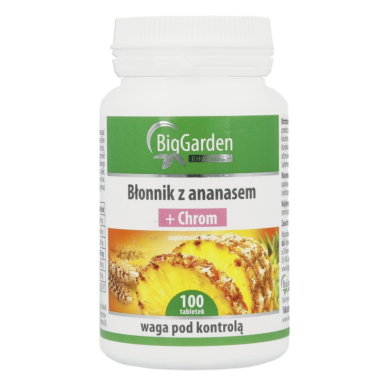Błonnik z ananasem + chrom, tabletki, 100 szt.