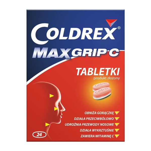 Coldrex MaxGrip C, tabletki, 24 szt.