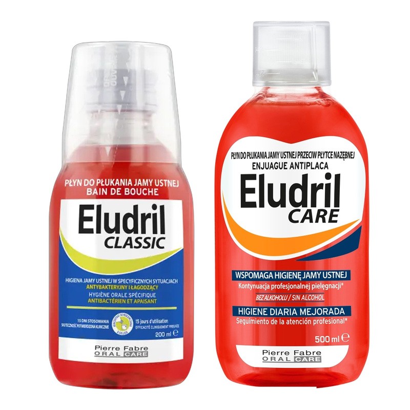 Zestaw Eludril Care, płyn do codziennej higieny jamy ustnej, 500 ml ...
