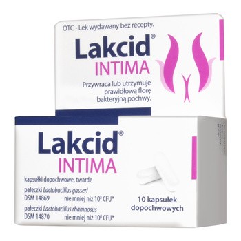 Lakcid Intima, kapsułki dopochwowe, twarde, 10 szt. - Portal Dbam o Zdrowie