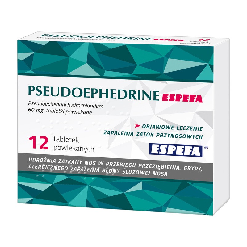 Pseudoephedrine Espefa, 60 mg, tabletki powlekane, 12 szt