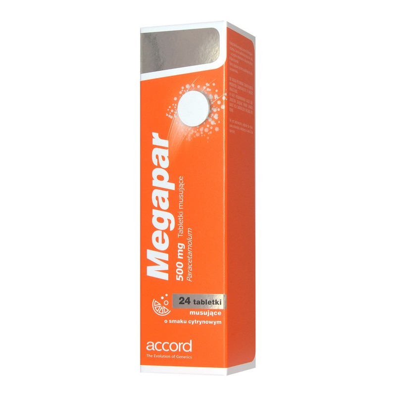 Megapar, 500 mg, tabletki musujące, 24 szt.