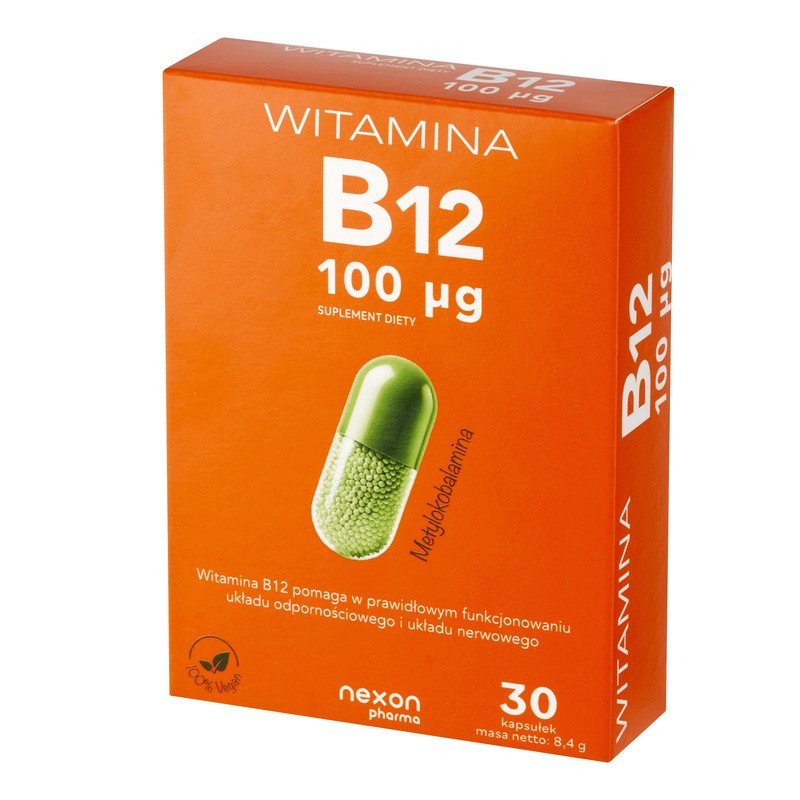 Nexon Pharma Witamina B12 100 μg, kapsułki, 30 szt.