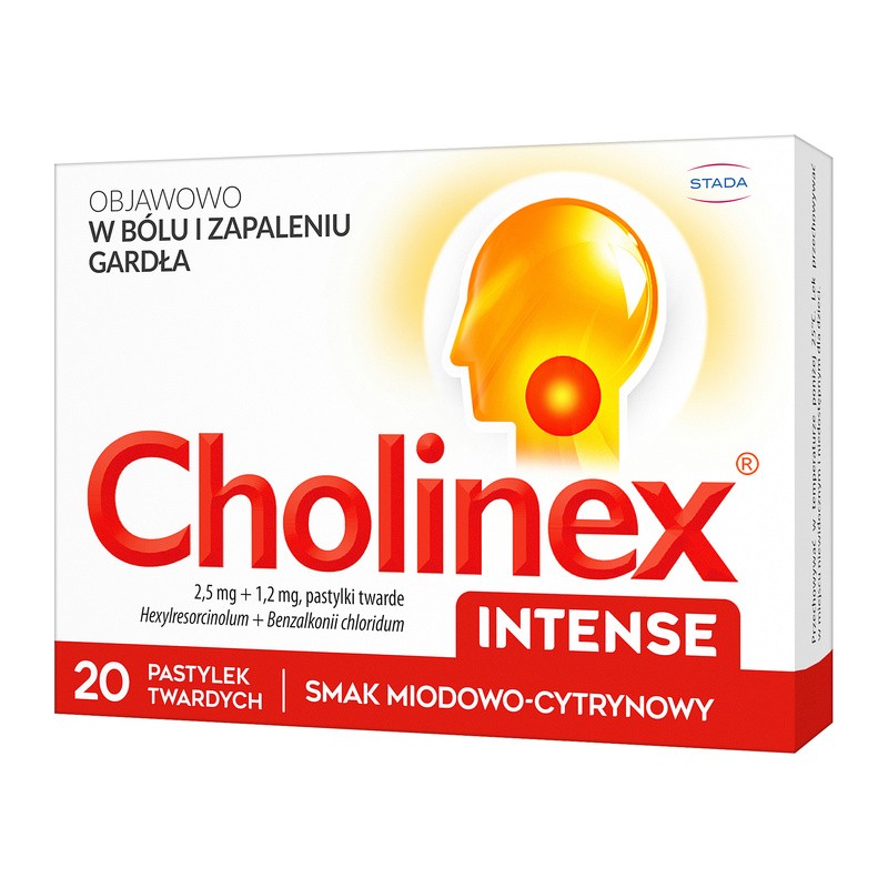 Cholinex Intense, tabletki do ssania, miód i cytryna, 20 szt.