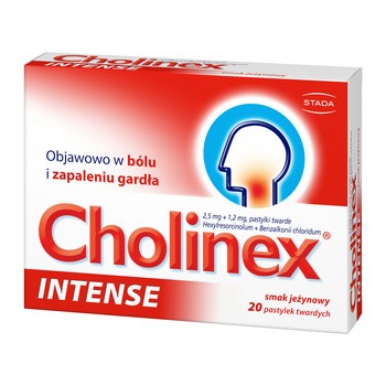 Cholinex Intense, tabletki do ssania, smak jeżynowy, 20 szt. - Portal ...