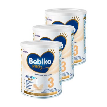 Zestaw 3x Bebiko PRO+ 3, odżywcza formuła na bazie mleka dla dzieci ...