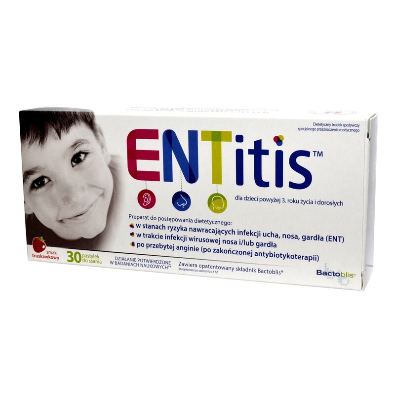 ENTitis, pastylki do ssania, smak truskawkowy, 30 szt.