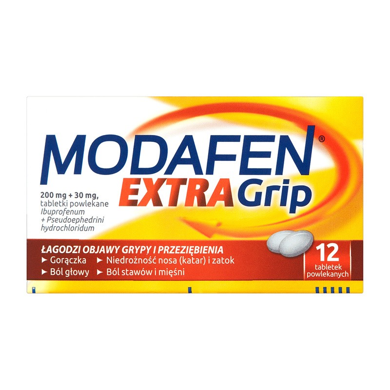 Modafen Extra Grip, 200 mg + 30 mg, tabletki powlekane, 12 szt.