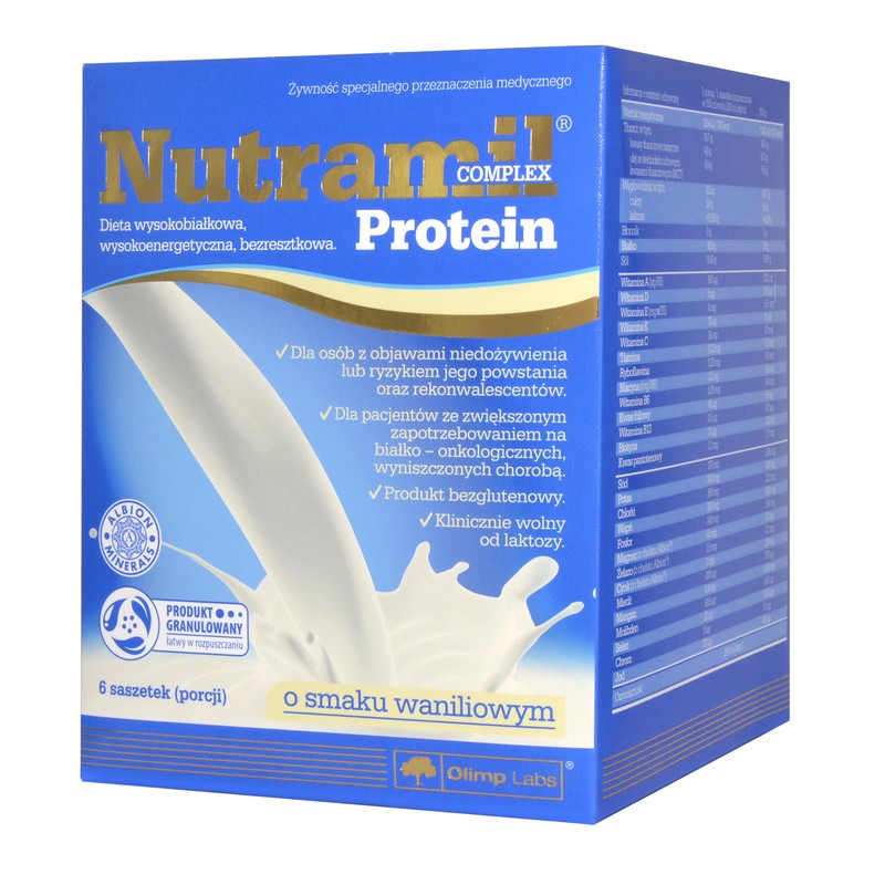 Olimp Nutramil Complex Protein, smak waniliowy, 6 saszetek