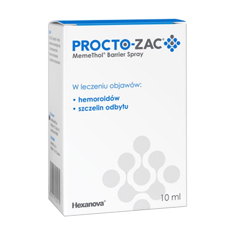 Procto-Zac MemeThol Barrier Spray, na hemoroidy i szczeliny odbytu, 10 ml