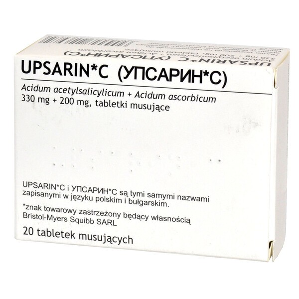 Upsarin C, 330 mg + 200 mg, tabletki musujące, 20 szt. (import ...