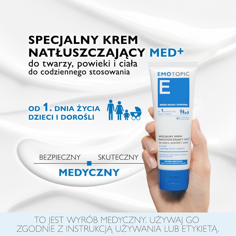 Emotopic Med+, specjalny krem natłuszczający na twarz, powieki i ciało ...
