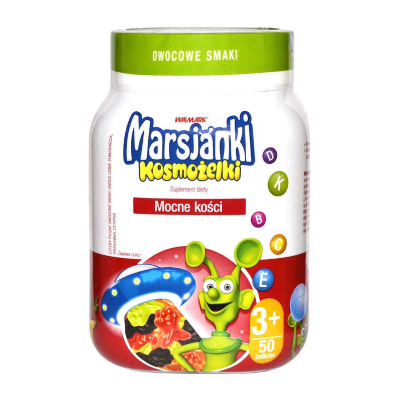 Marsjanki kosmożelki, żelki o smaku owocowym, 50 szt.