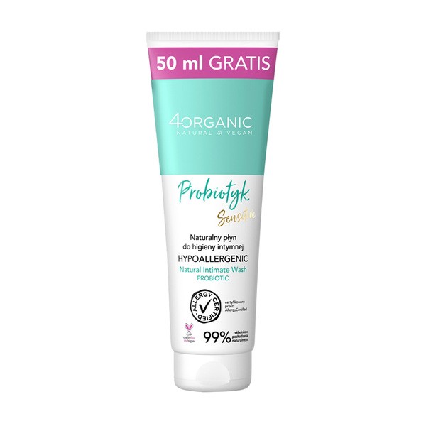 4Organic, naturalny płyn do higieny intymnej Probiotyk, 200 + 50 ml