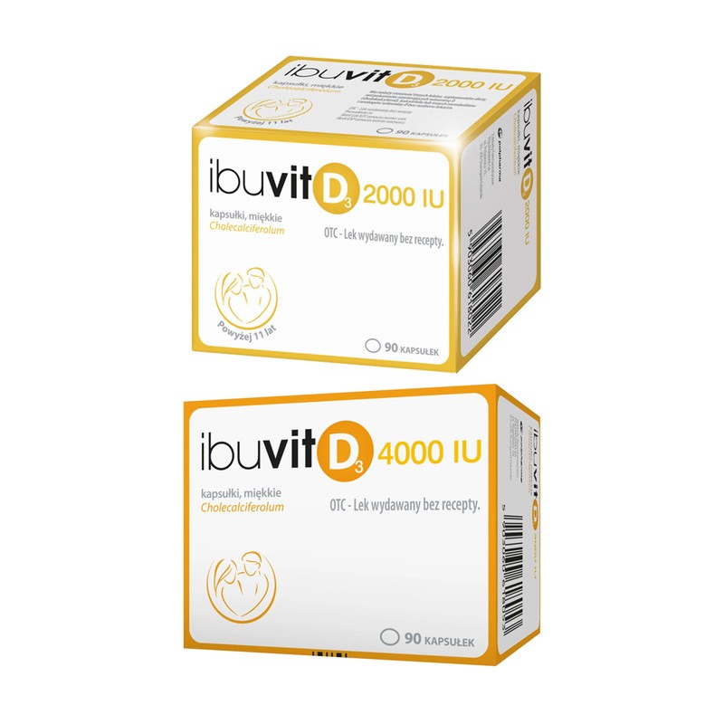 Zestaw Ibuvit 2000 j.m + 4000 j.m., 90 kapsułki