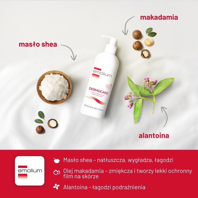 Emolium Dermocare, emulsja do ciała, 400 ml