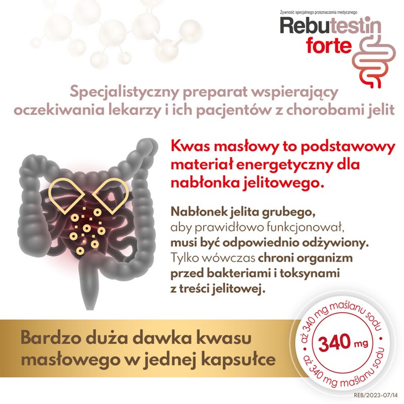 Rebutestin Forte, 340 mg maślanu sodu, kapsułki, 60 szt.