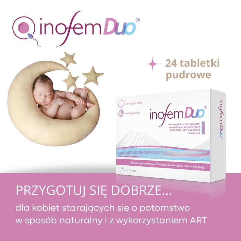 Inofem Duo, tabletki, smak malinowy, 24 szt.