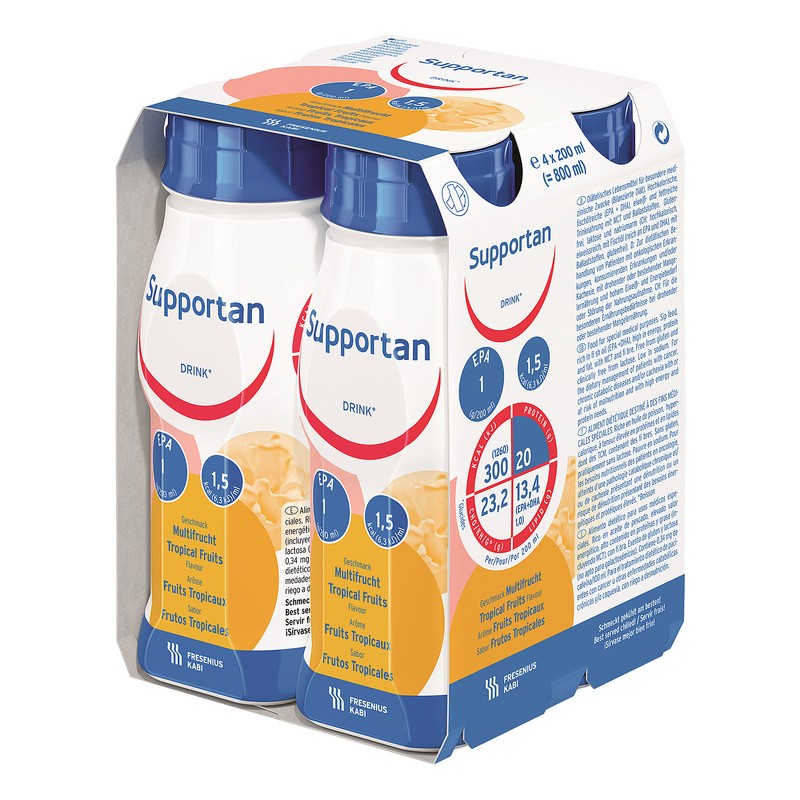 Supportan Drink, płyn o smaku owoców tropikalnych, 4 x 200 ml