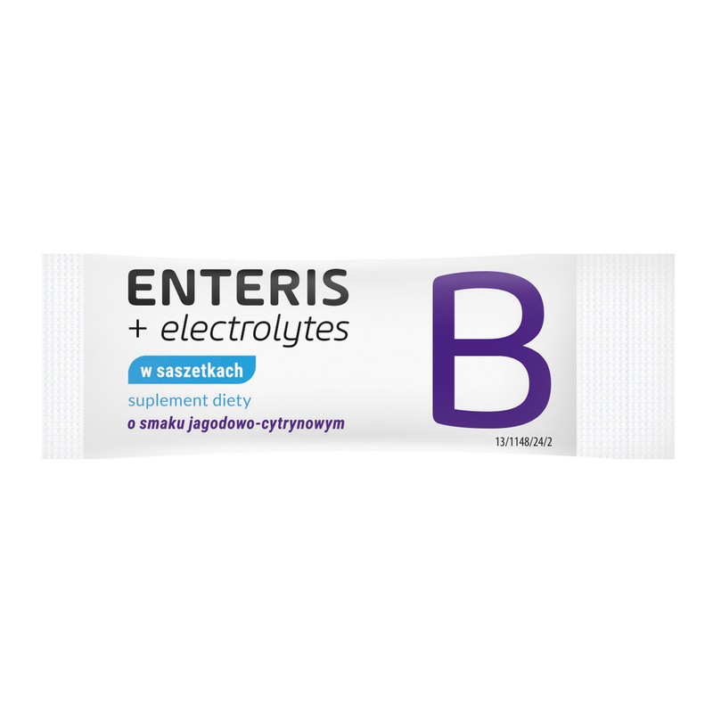Enteris + electrolytes, saszetki z proszkiem, smak jagodowo - cytrynowy ...