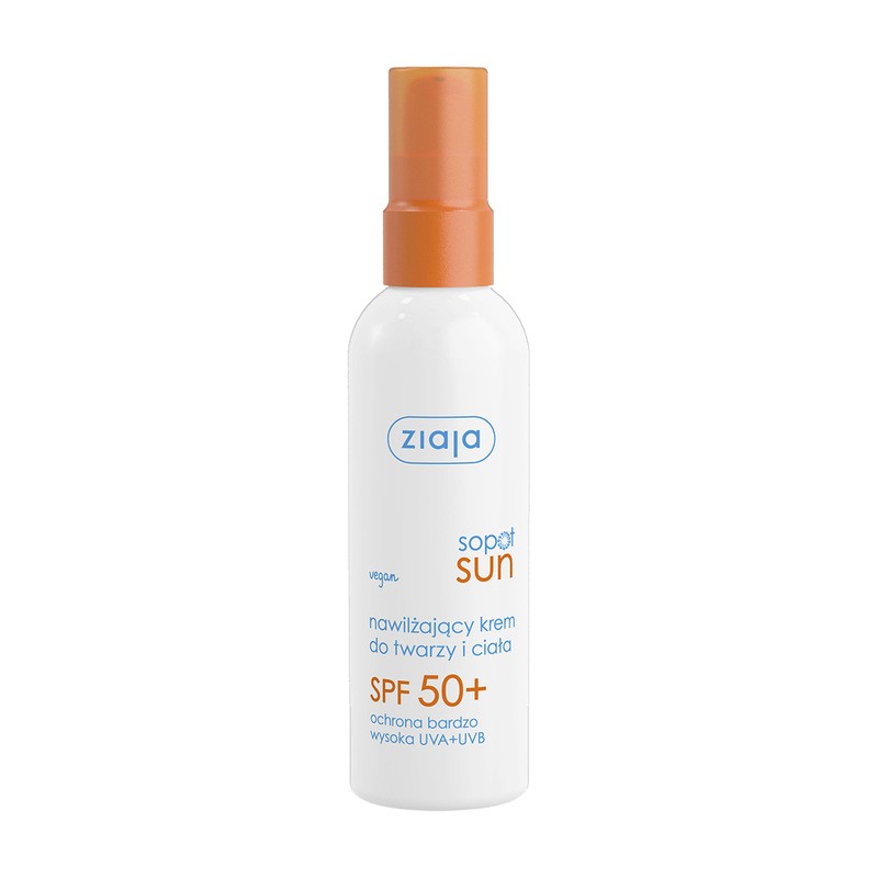 Ziaja Sopot Sun, krem nawilżający do twarzy i ciała SPF50+, 90 ml