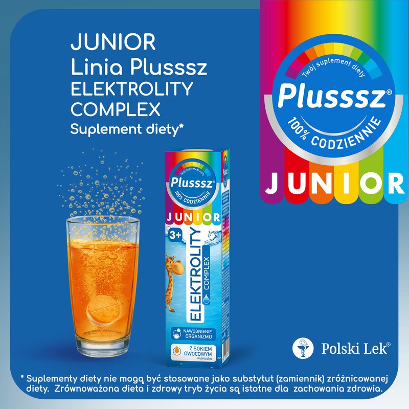 Plusssz Junior Elektrolity Complex, tabletki musujące, 20 szt.