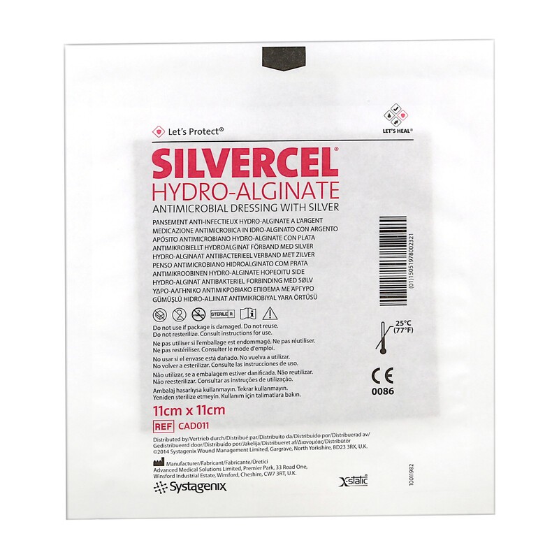 Silvercel, opatrunek hydroalginianowy ze srebrem, 11 x 11 cm, 1 szt.