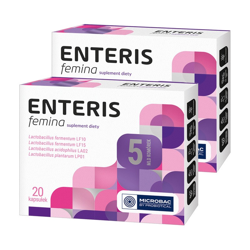 Zestaw Probiotyki dla Kobiet, 2x Enteris Femina, kapsułki